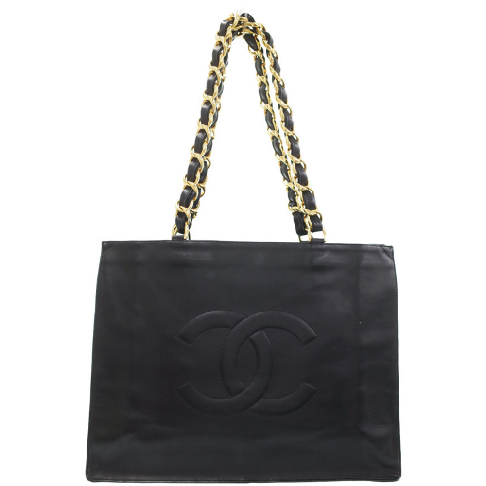 Chanel Coco Mark Chain Tote Bag Black - Gem